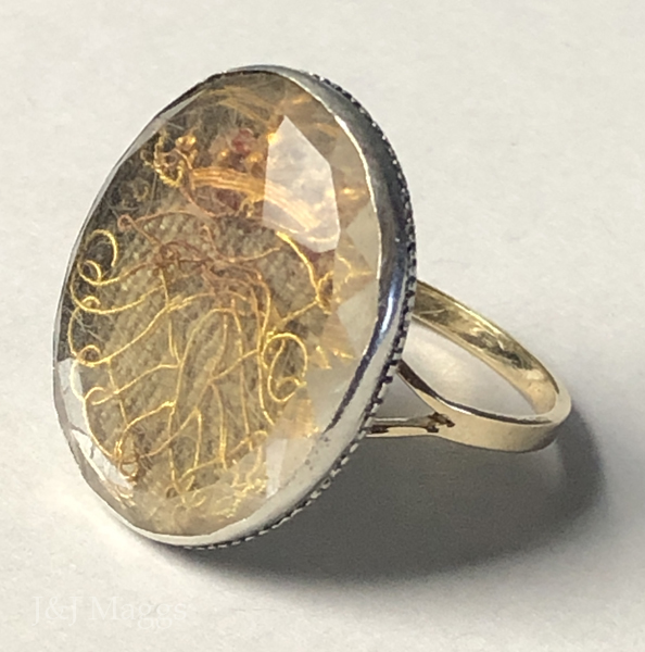 17th century Stuart crystal ring with foiled crown